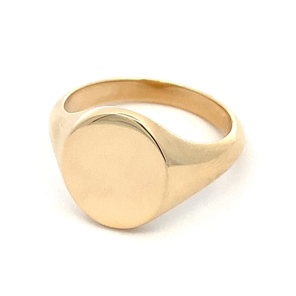 (14 x 12mm) 9ct Gold Classic Oxford Signet Ring - Aspens Jewellers