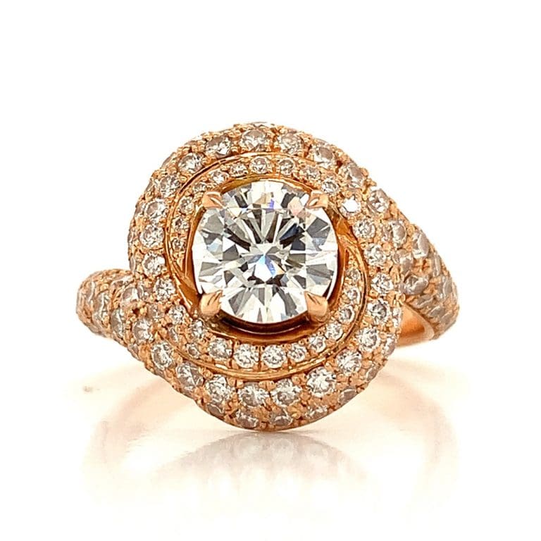 Cartier Ruban Style Rose Gold Diamond Ring - Aspens Jewellers