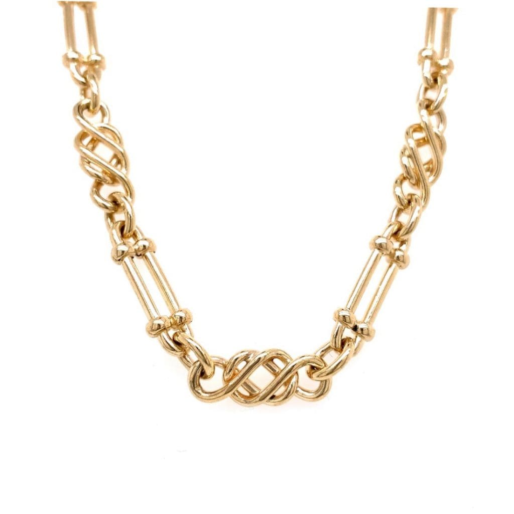 Gold Fancy Watch Chain Necklace – 19 Inch – Aspens Jewellers