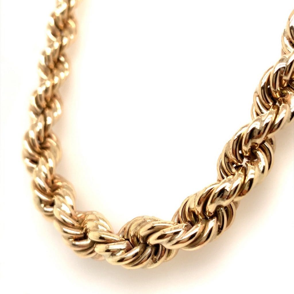 Chunky Gold Graduated Rope Chain – 18 Inch – Aspens Jewellers