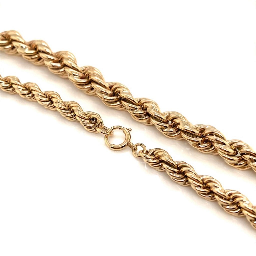 Chunky Gold Graduated Rope Chain – 18 Inch – Aspens Jewellers