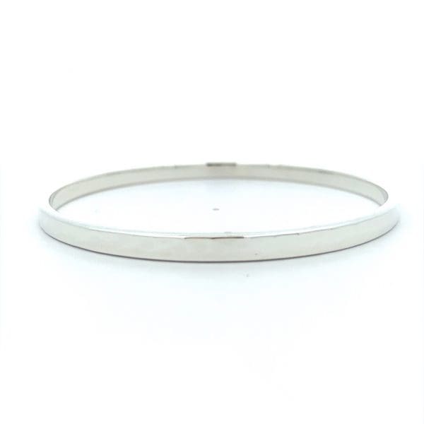 Chunky Silver Hammered Bangle – 4mm – Aspens Jewellers