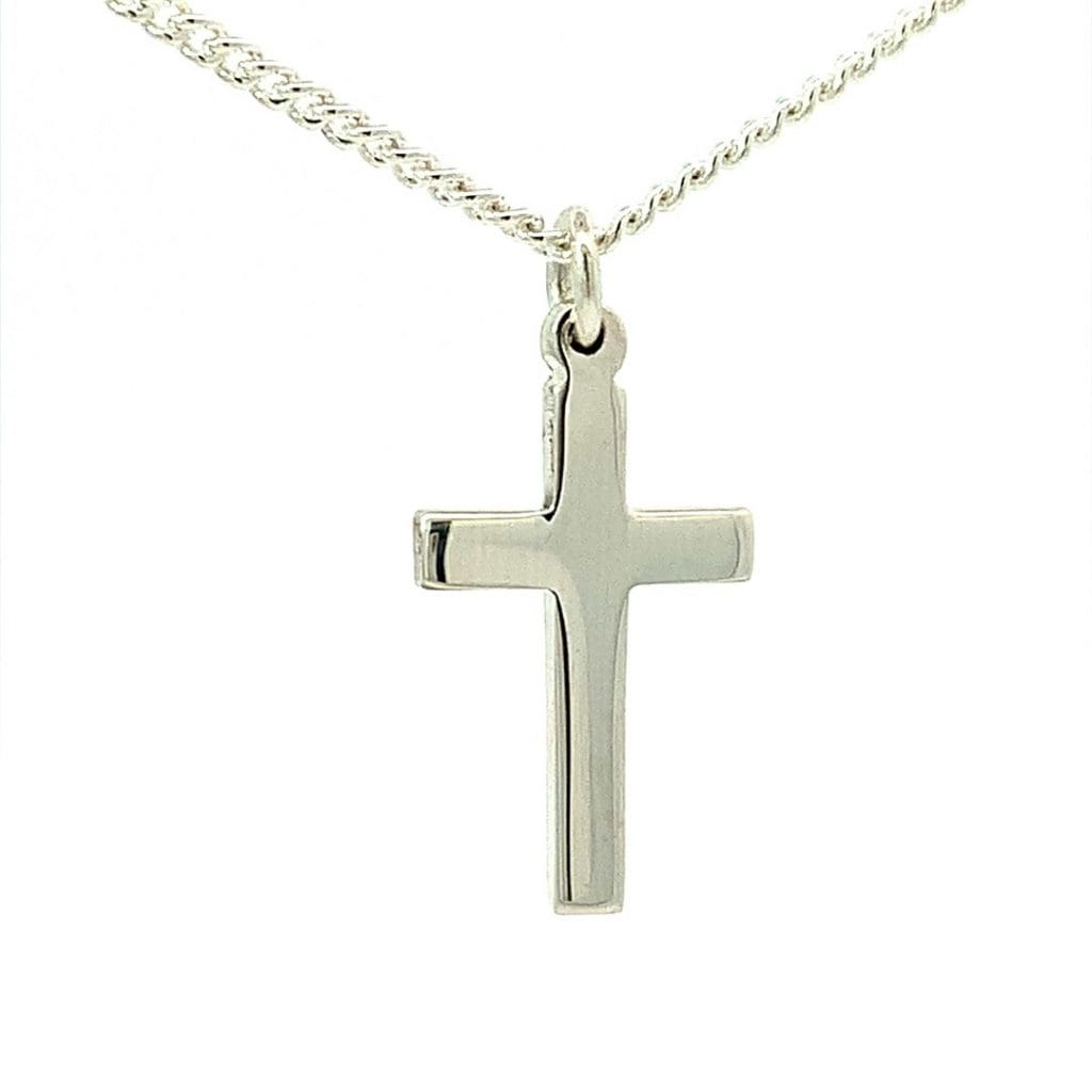 Small Plain Silver Cross and Chain – Aspens Jewellers