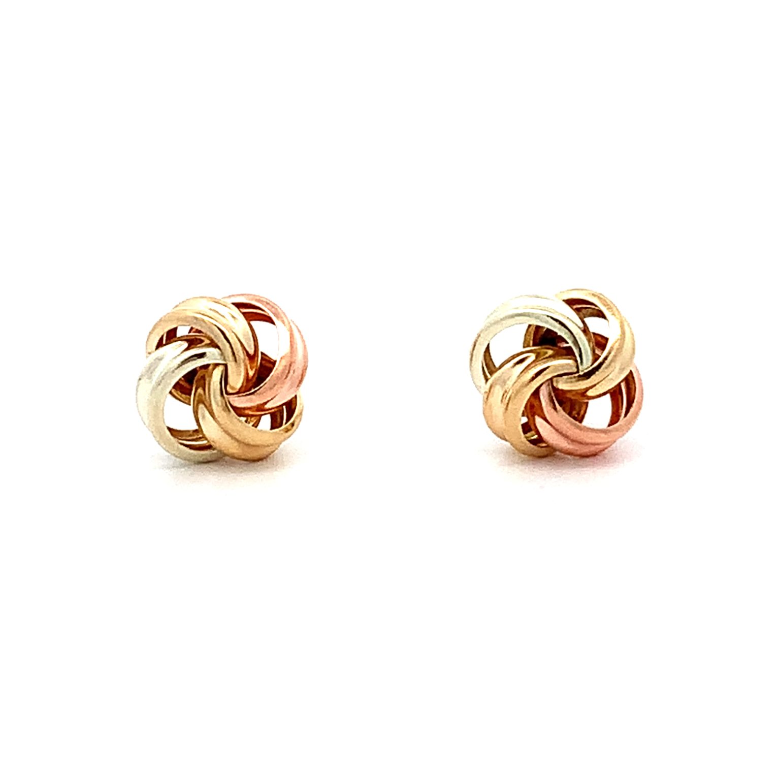 Gold Multi Tone Knot Stud Earrings - Aspens Jewellers